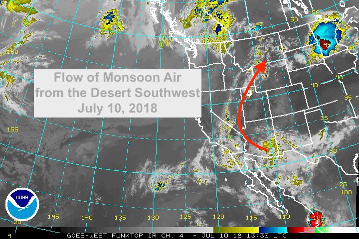 Monsoon Flow brings random Thunderstorms | Mountain Weather